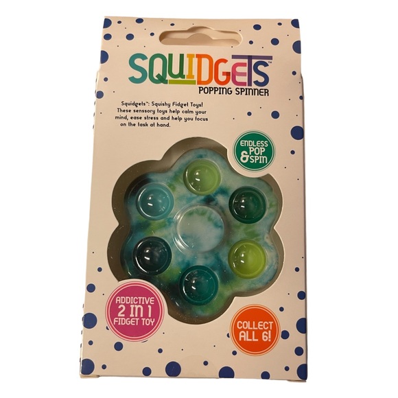 Squidgets | Toys | Nib Blue Green Tie Dye Squidgets Popping Spinner Fidget Spinner Popper | Poshmark